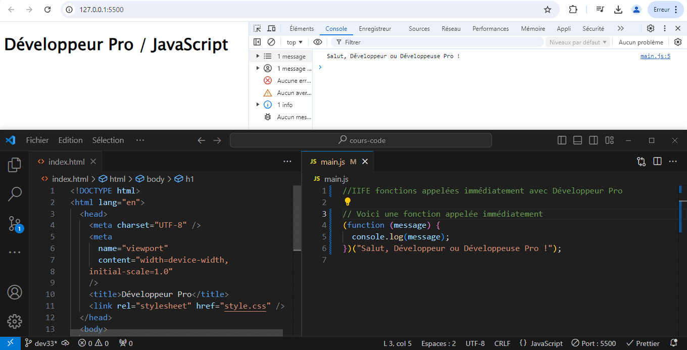 IIFE Fonctions invoquées immédiatement JavaScript
